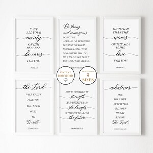 12 Bible Verses Set, Bible Verses Printable Set, Bible Verse Art Bundle ...