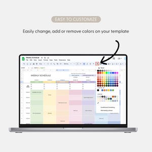 Weekly Planner Spreadsheet for Google Sheets | Weekly Calendar | Daily ...