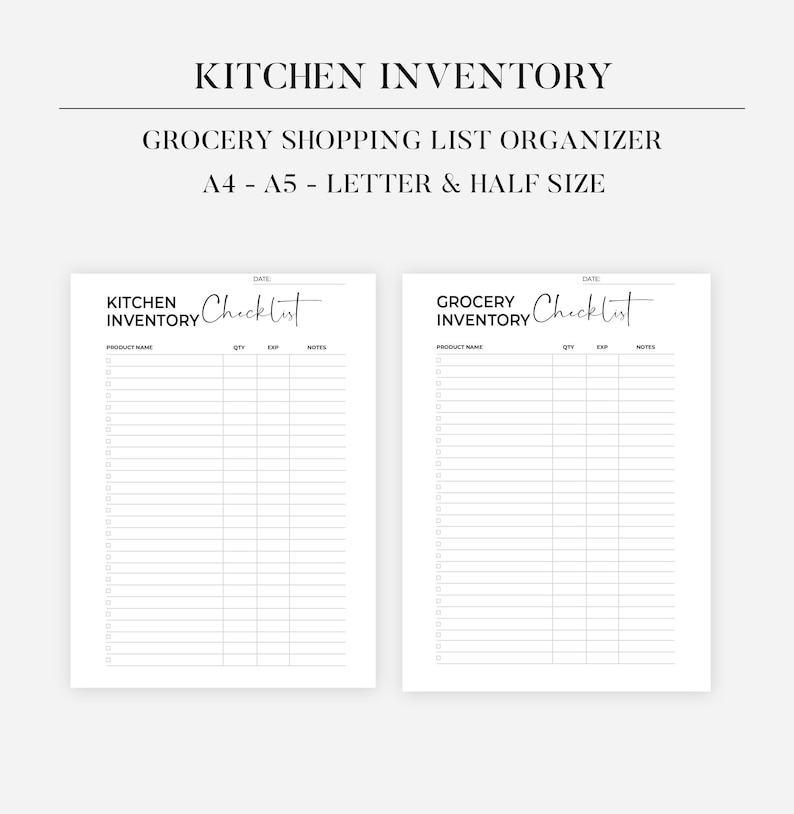 Pantry Organization, Printable Grocery List, Kitchen Organization ...