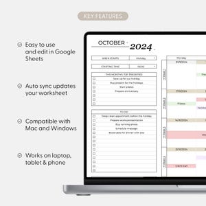 Editable Planner Google Sheets Digital Planner Spreadsheet Daily Weekly ...