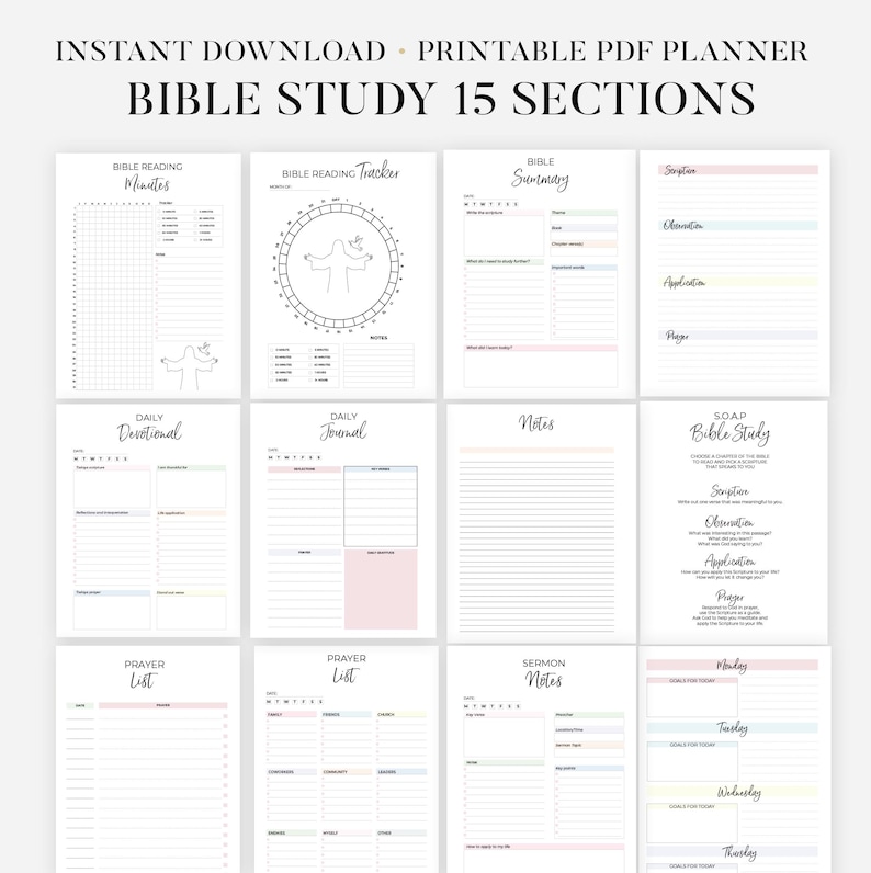 Bible Study Guide Printable Template, Chronological Bible Reading ...