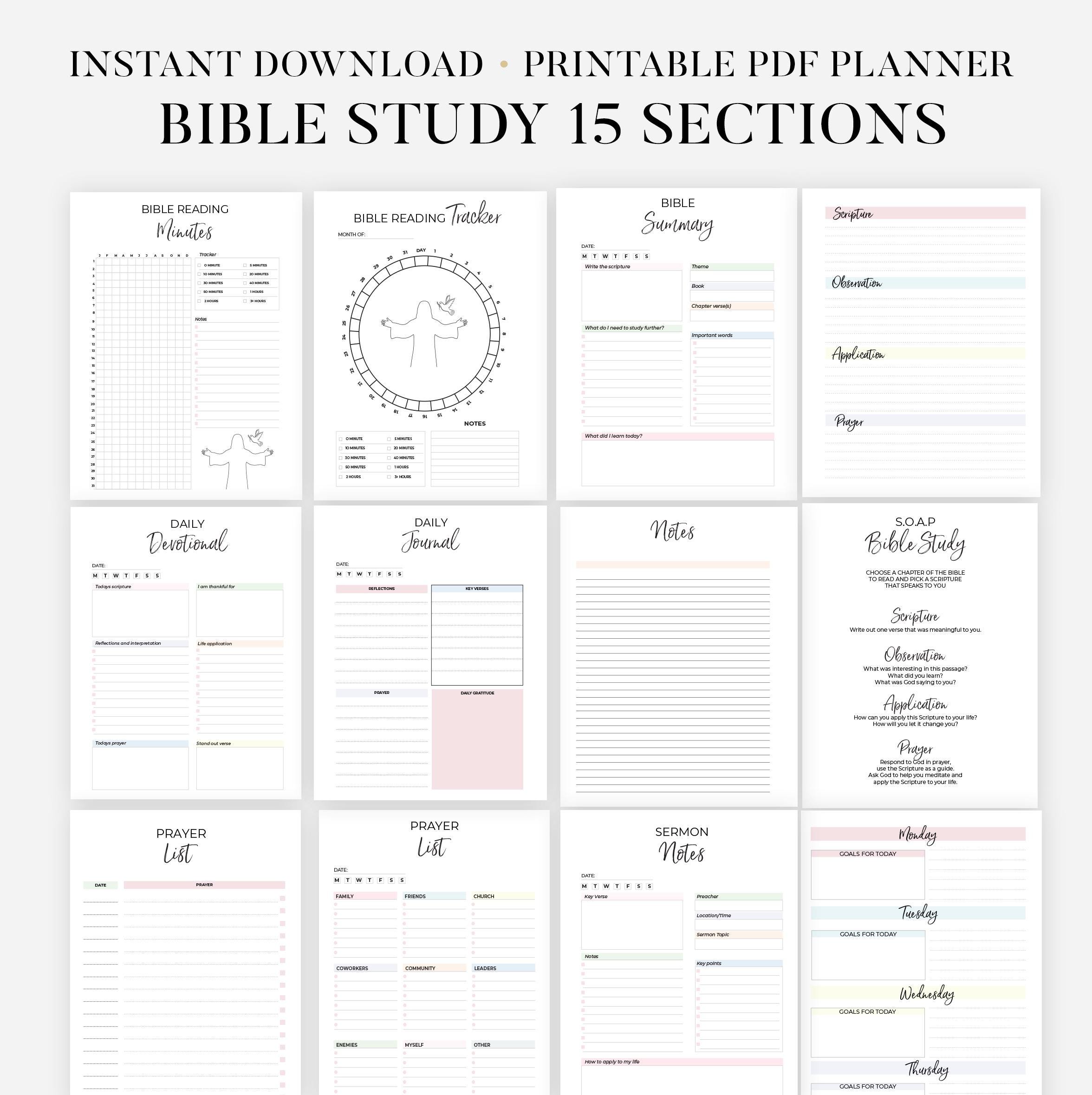 Bible Study Guide Printable Template, Chronological Bible Reading ...
