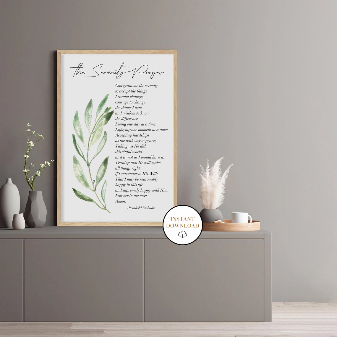 Serenity Prayer Print Printable Bible Verse Print Serenity - Etsy
