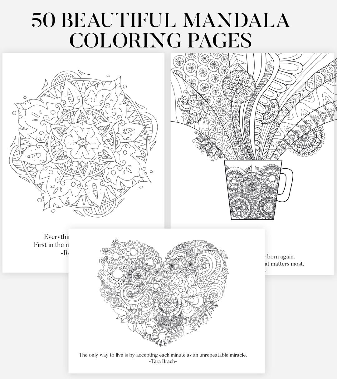 50 Mandala Coloring Page, Coloring Book, Mandalas, Simple Mandala ...