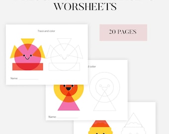 10 Preschool Line Tracing Worksheets Bundle, Line Trace Page Printable ...