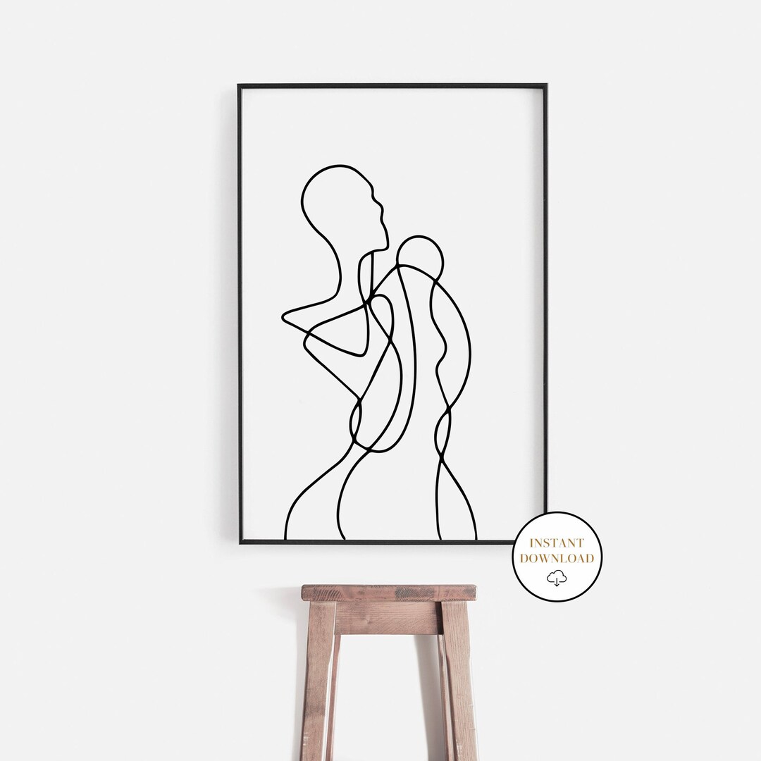 Printable Female Body Art Woman Line Drawing Woman Body Art