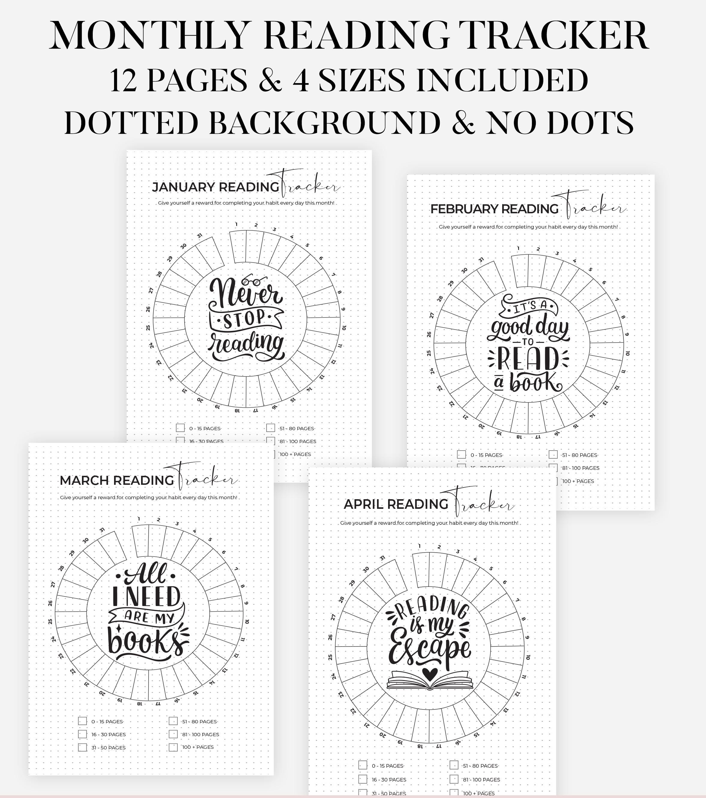 Monthly Reading Journal, Printable Journal Page, Books Planner, Reading ...