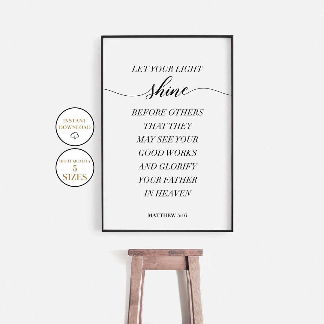 Bible Verses Printable Let Your Light Shine Before Others - Etsy
