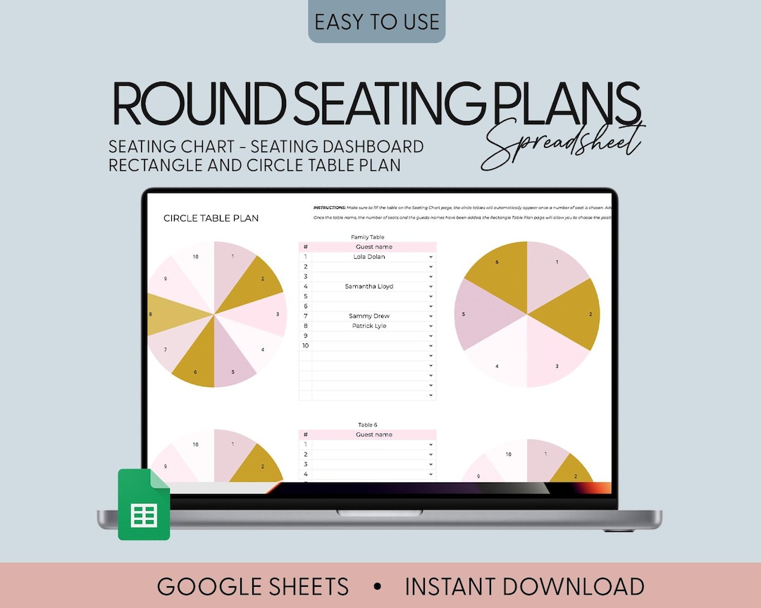 Wedding Table and Seating Chart for Google Sheets, Wedding Seating ...