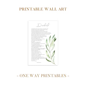 Desiderata Poem Art Print by Max Ehrmann, Inspirational Poem ...
