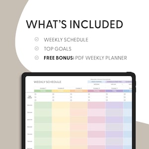 Weekly Planner Spreadsheet for Google Sheets | Weekly Calendar | Daily ...