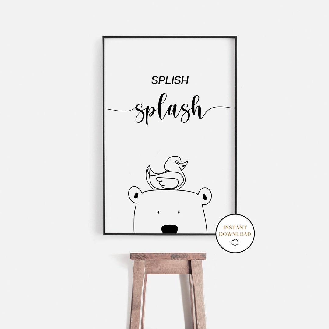 Splish Splash Print Rubber Ducky Print Kids Bathroom Wall - Etsy