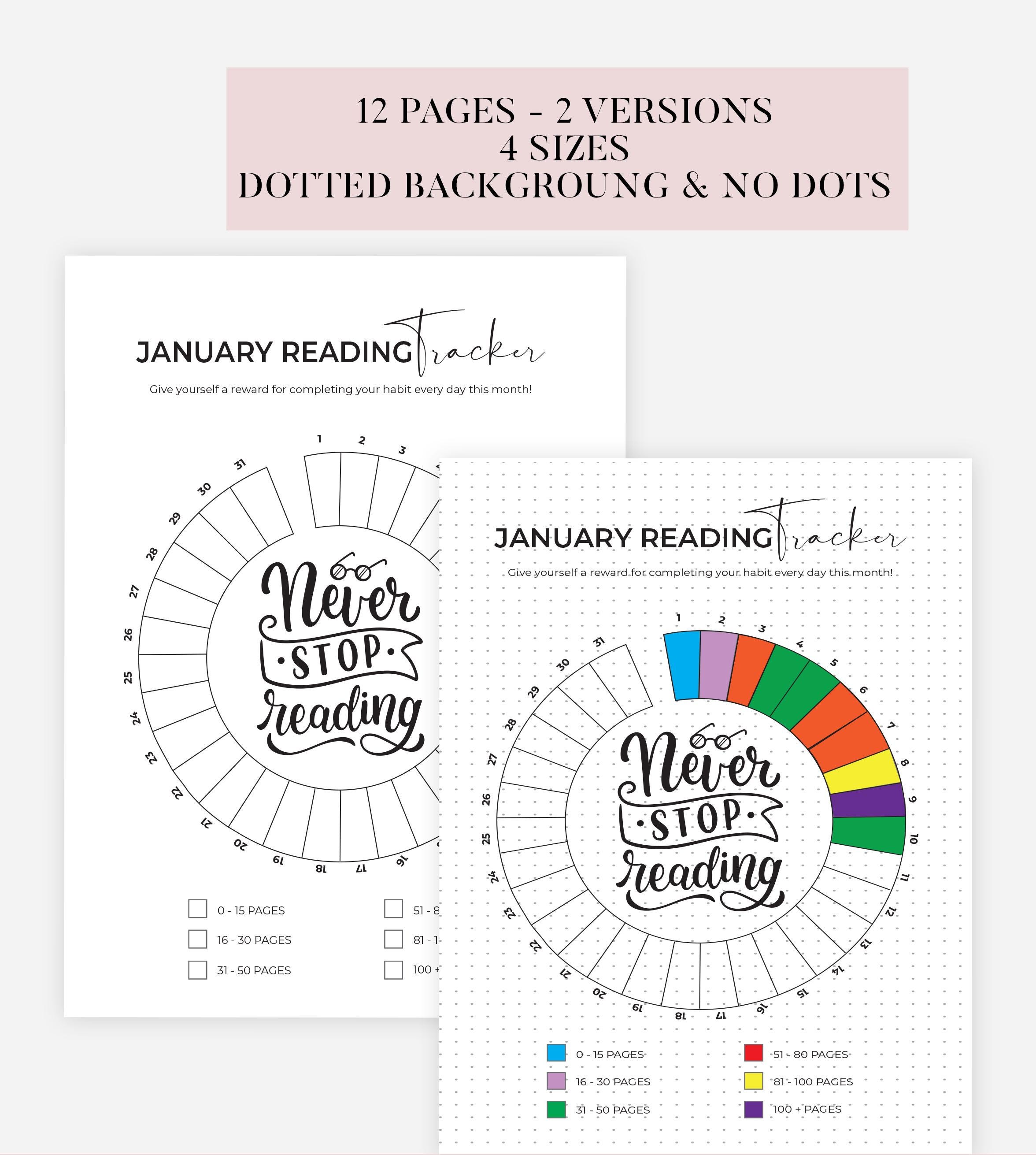 Monthly Reading Journal, Printable Journal Page, Books Planner, Reading ...