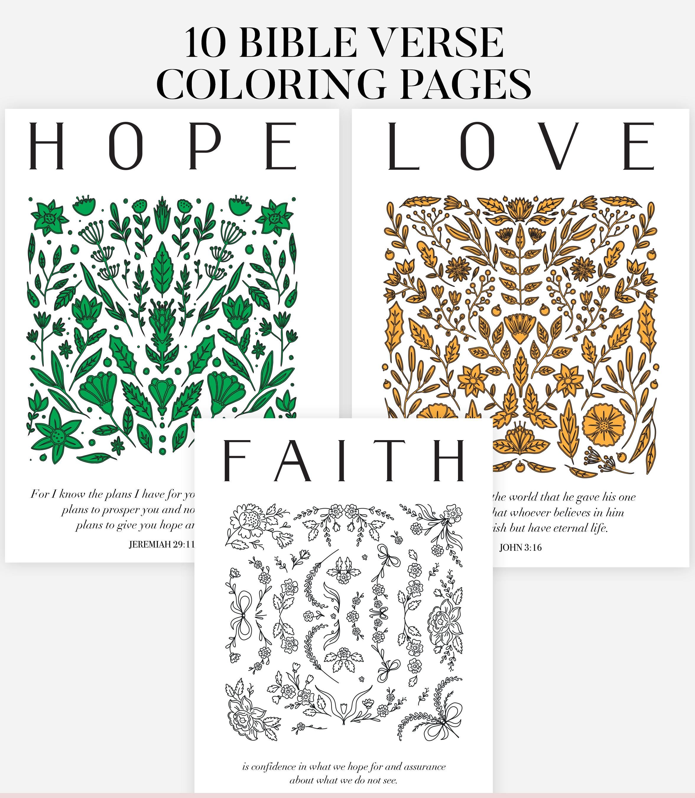 10 Relaxing Bible Verse Coloring Sheets, Meditate and Unwind With God's ...