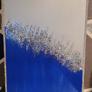 Royal Blue and Silver Glitz and Glam Wall Art - Etsy