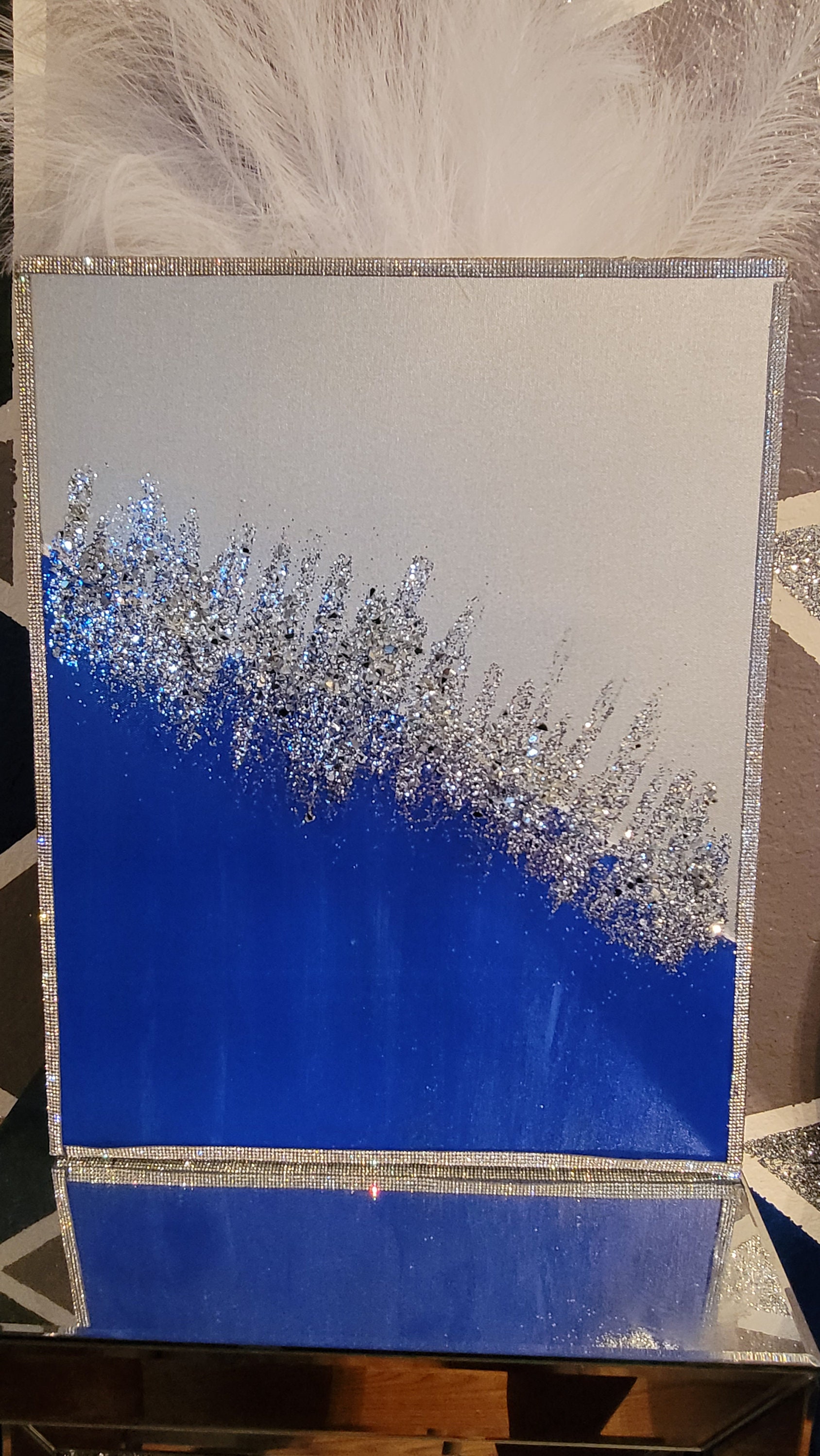 Royal Blue and Silver Glitz and Glam Wall Art - Etsy