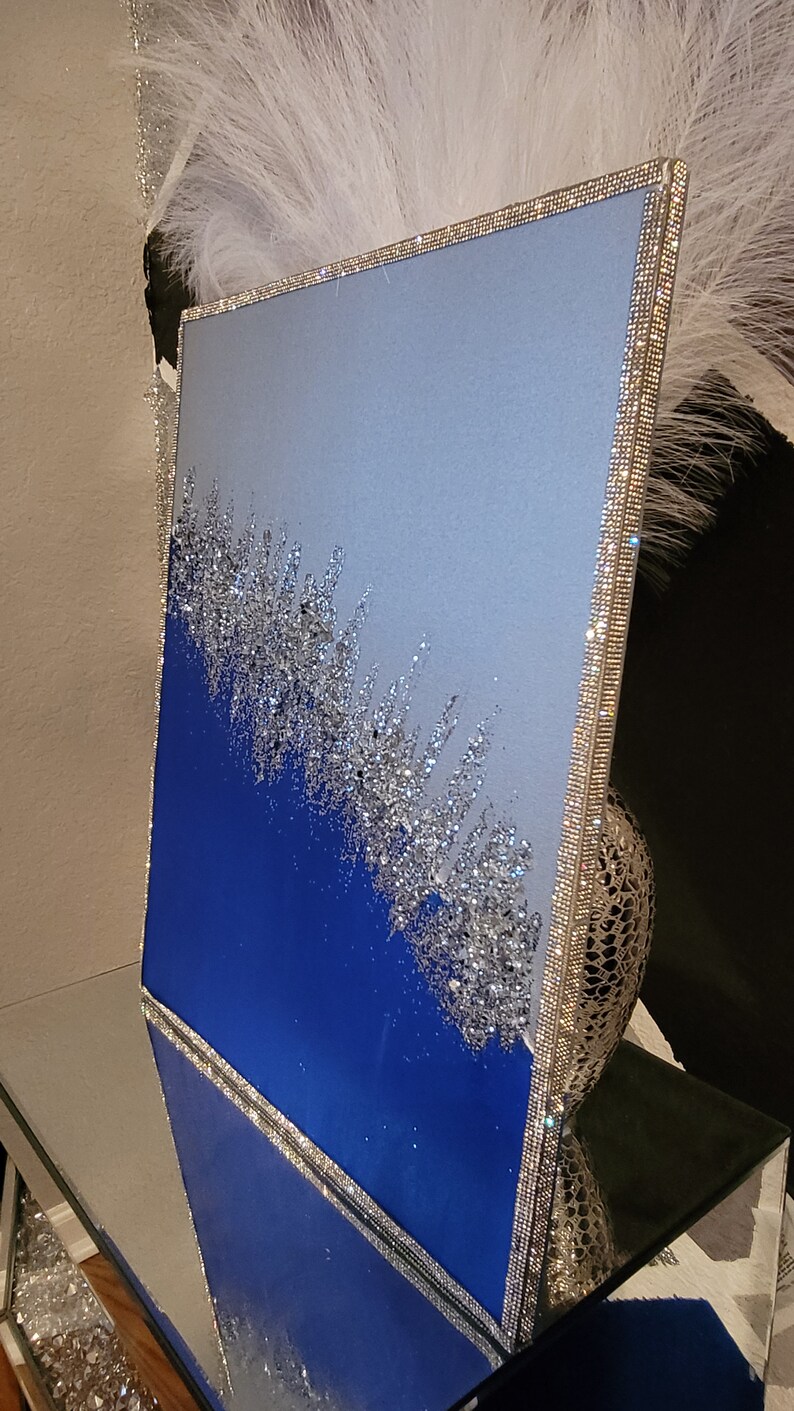 Royal Blue and Silver Glitz and Glam Wall Art - Etsy