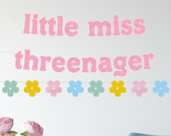 Little Miss Threenager Invitation 3rd Birthday Invitation Girl 3rd ...