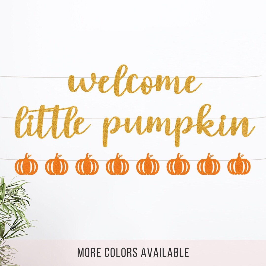 Welcome Little Pumpkin Baby Shower Banner Decor, Baby Shower Garland ...