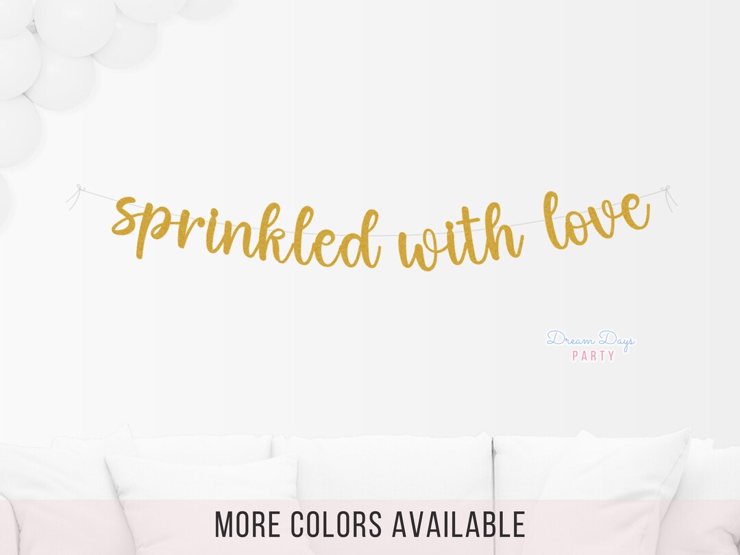 Sprinkled With Love Cursive Banner | Baby Shower & Gender Reveal ...
