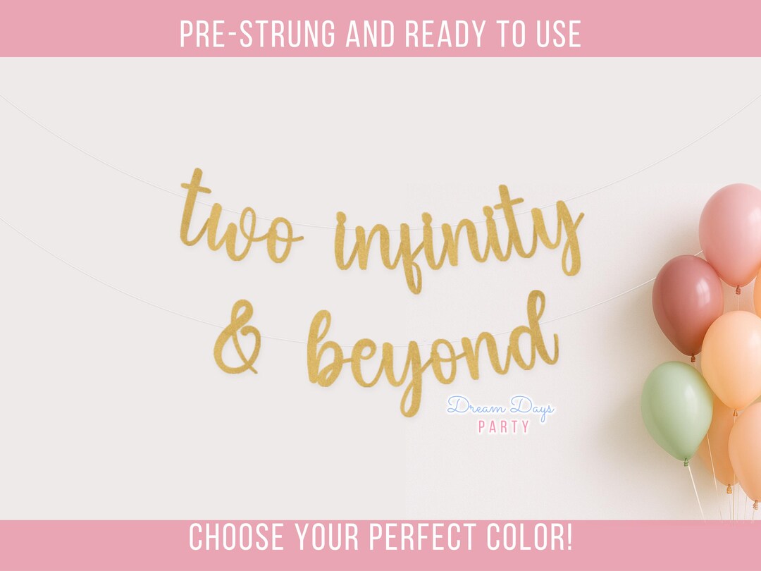 Two Infinity & Beyond Banner: Space Theme Second Birthday Garland Party ...