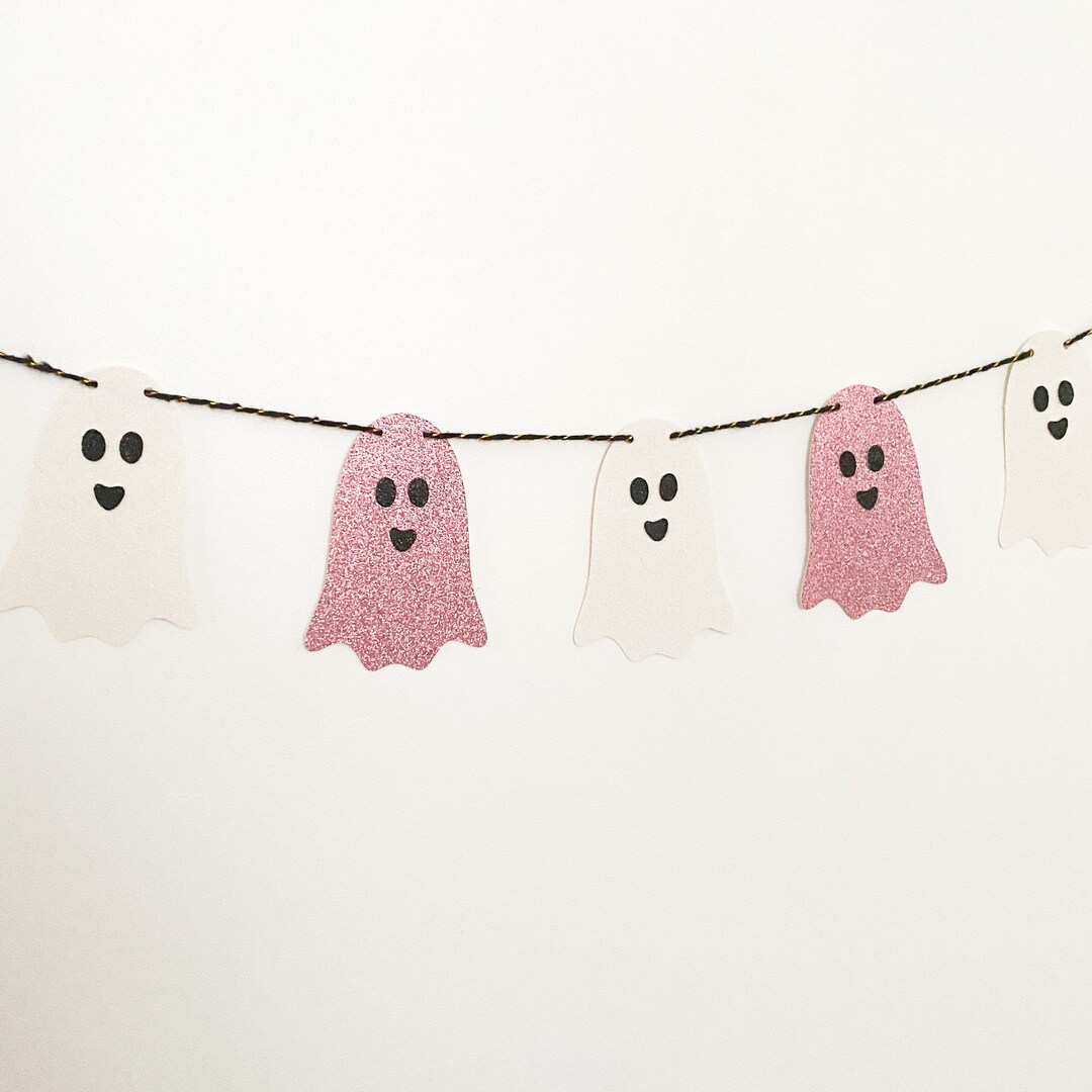 Pastel Halloween Ghost Banner Pink and White Ghost Cute - Etsy