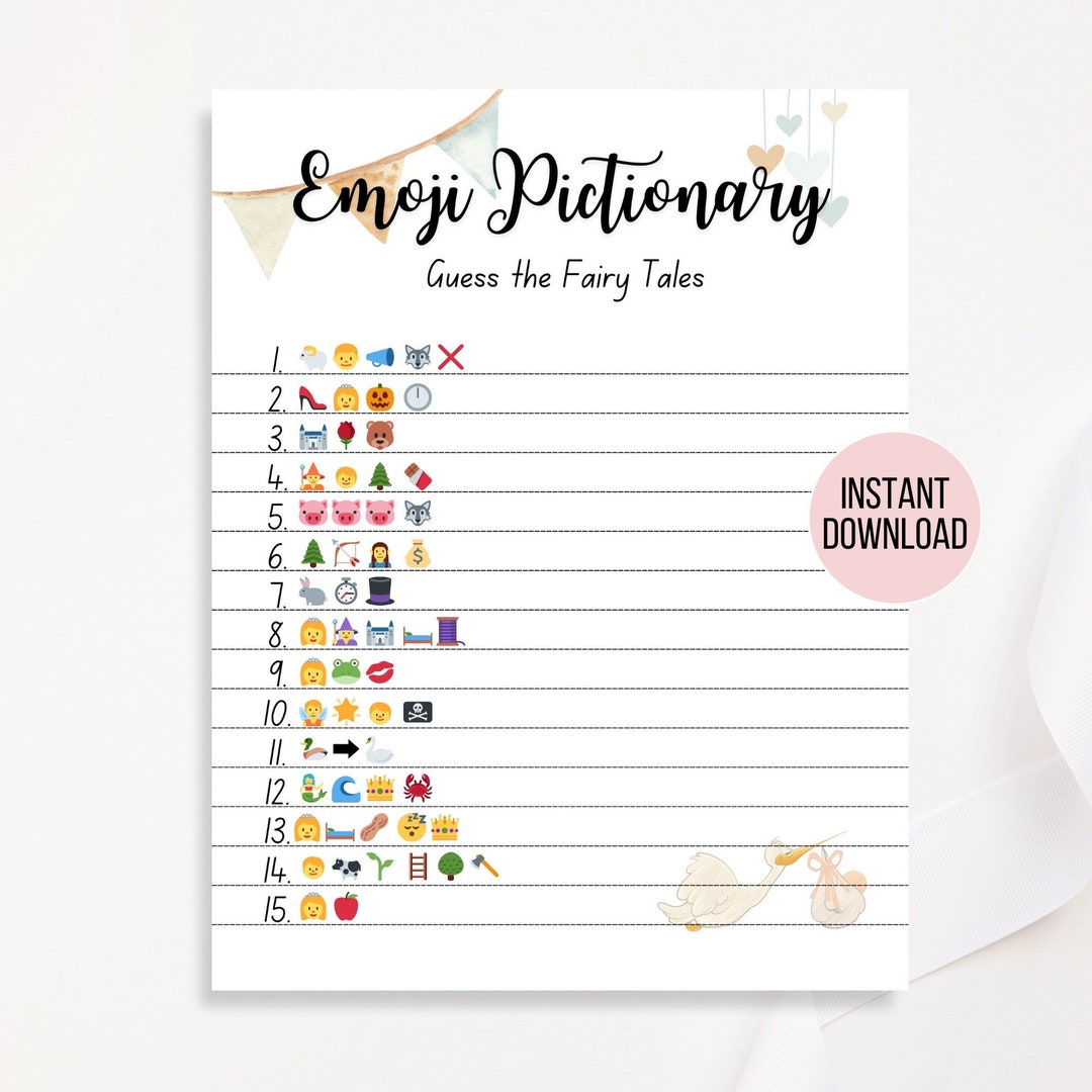 Printable Baby Books Emoji Pictionary Game - Fun Baby Shower Activity ...