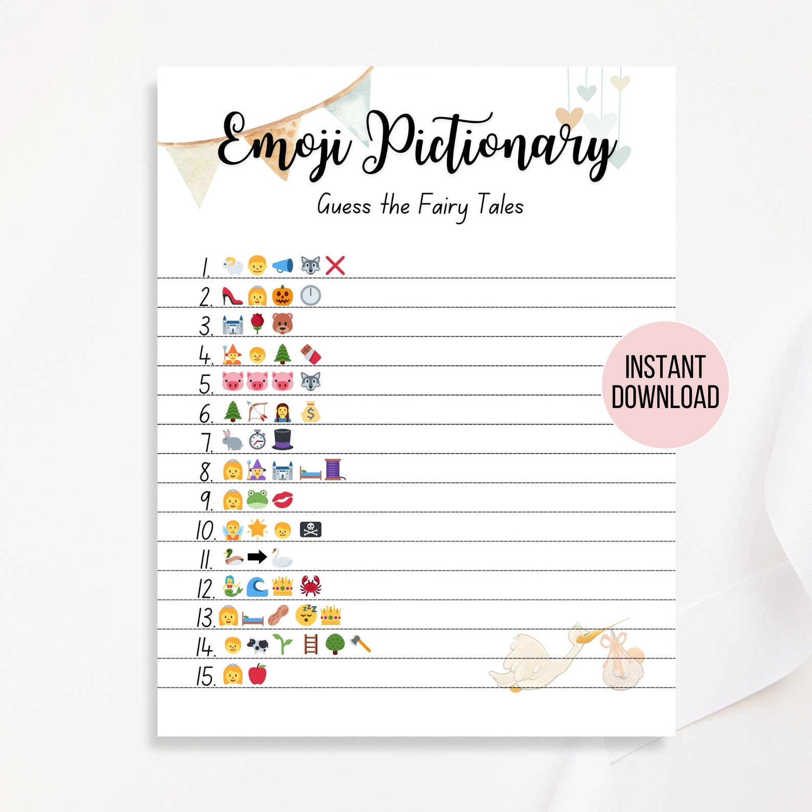 Printable Baby Books Emoji Pictionary Game: Baby Shower Activity, Guess ...