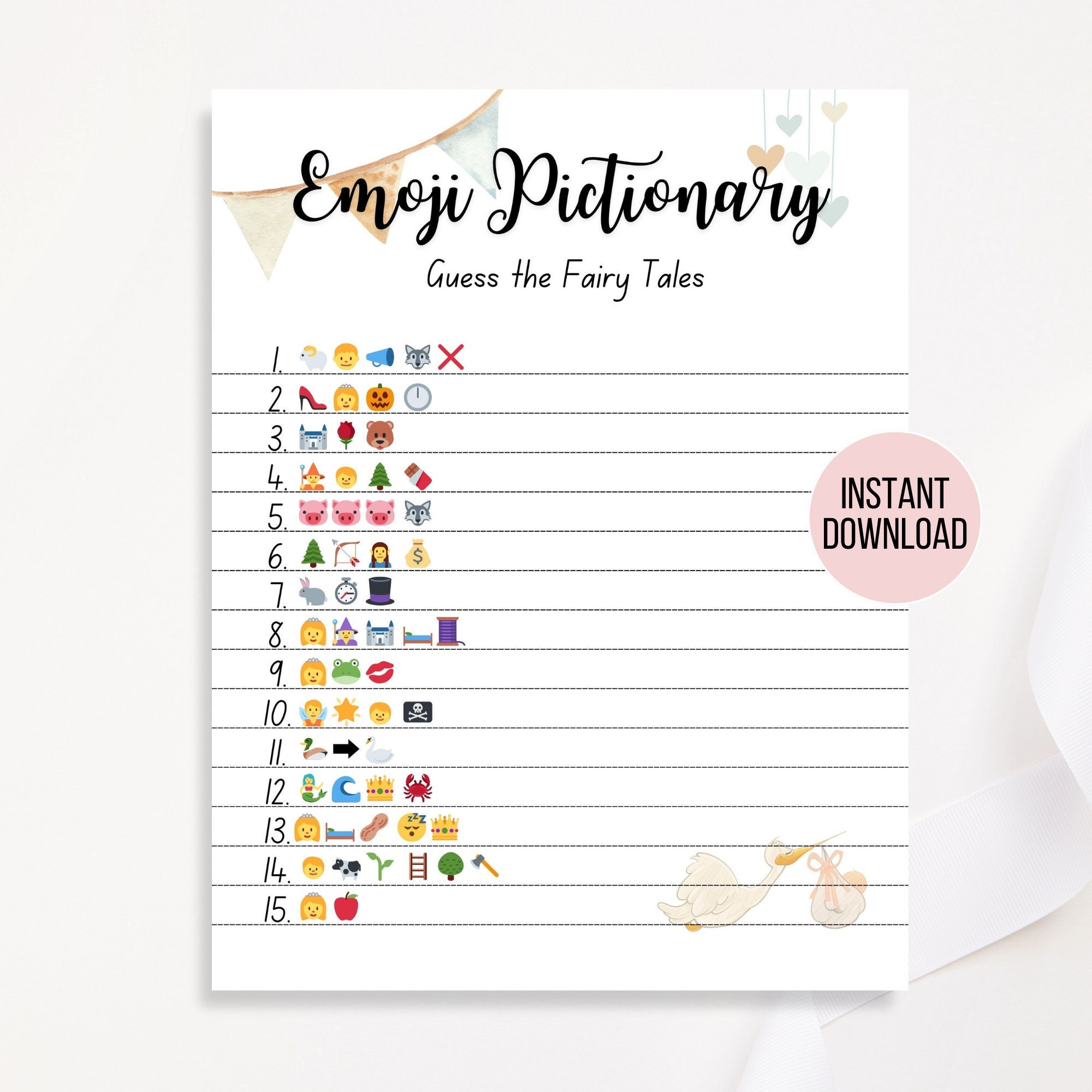 Printable Baby Books Emoji Pictionary Game - Fun Baby Shower Activity ...