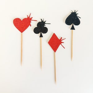 Casino Cupcake Topper, Card Suits Topper, Poker Night Birthday Party ...