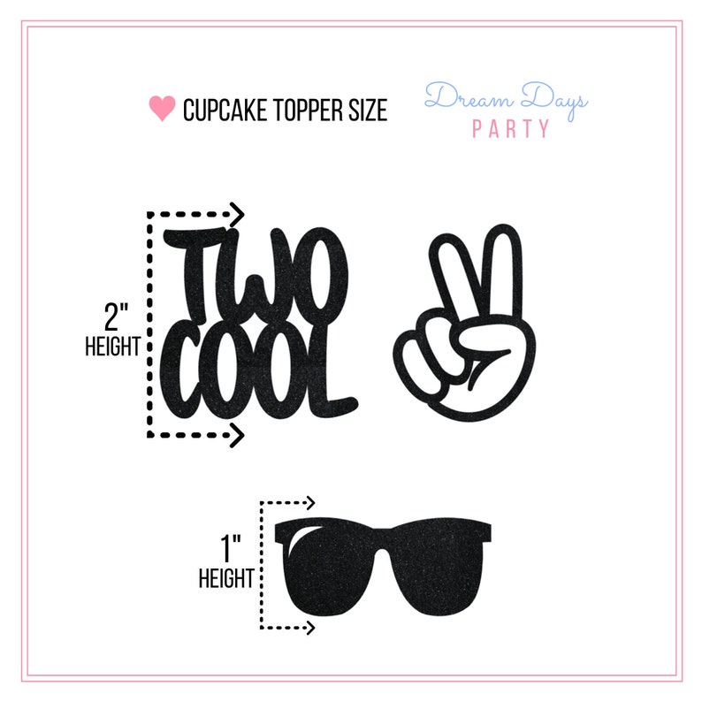 Two Cool Birthday Party Decorations Two Cool Cupcake Topper - Etsy