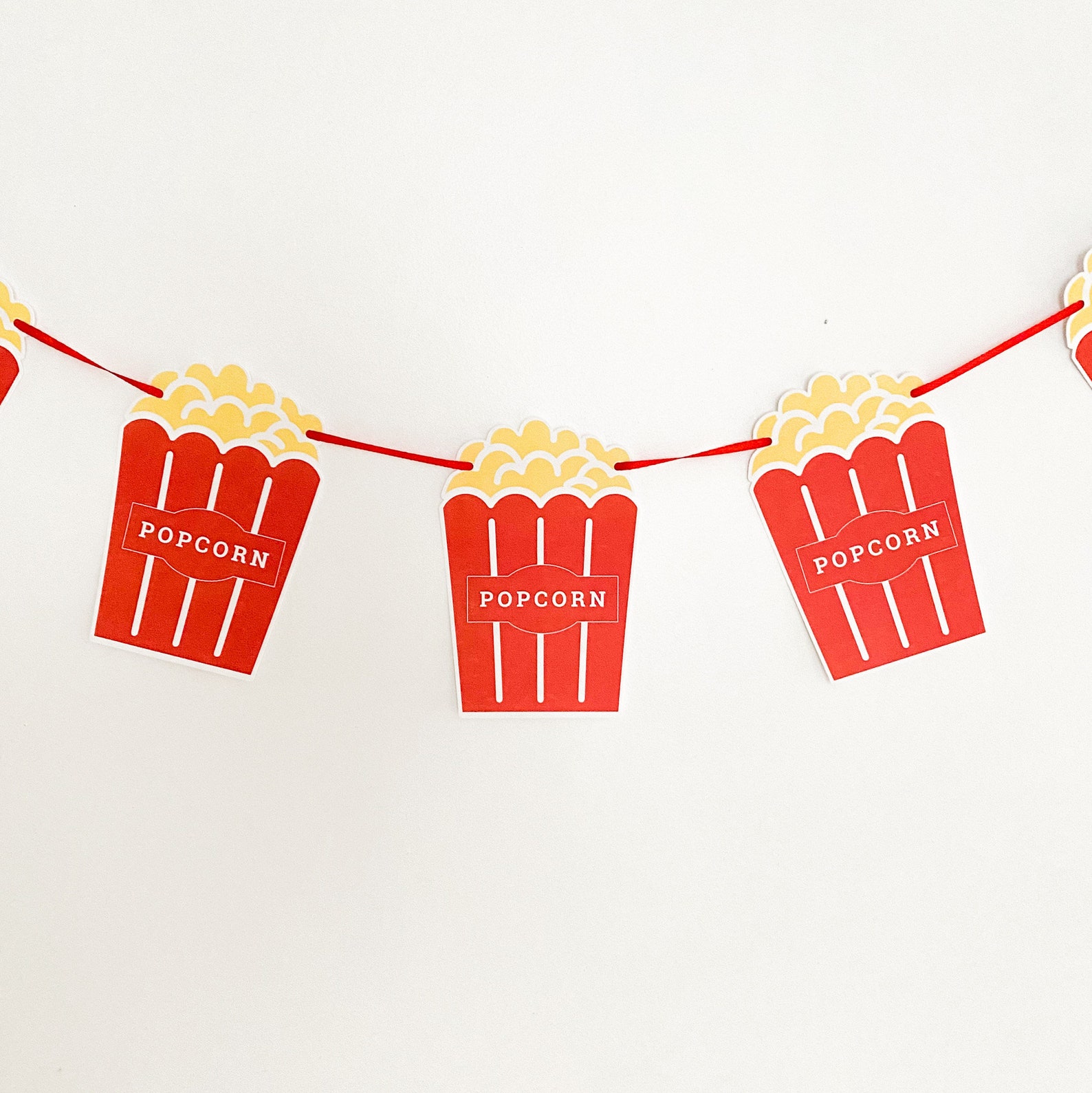 Movie Birthday Banner Popcorn Banner Movie Night Decoration - Etsy