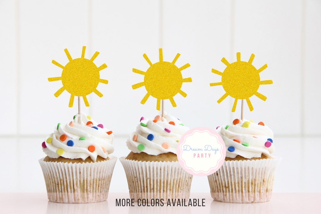 Sun Cupcake Topper Birthday Party Decorations, Trip Around the Sun ...