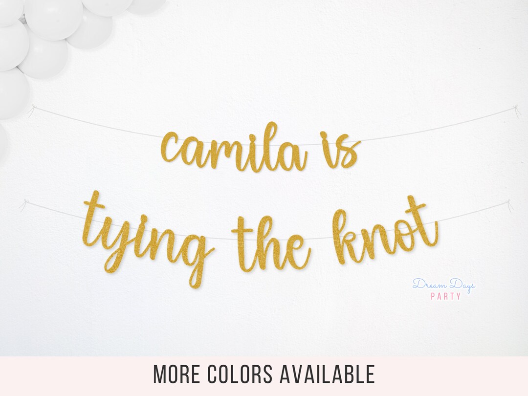 Tying the Knot Banner, Personalized Wedding Engagement Party Decor ...