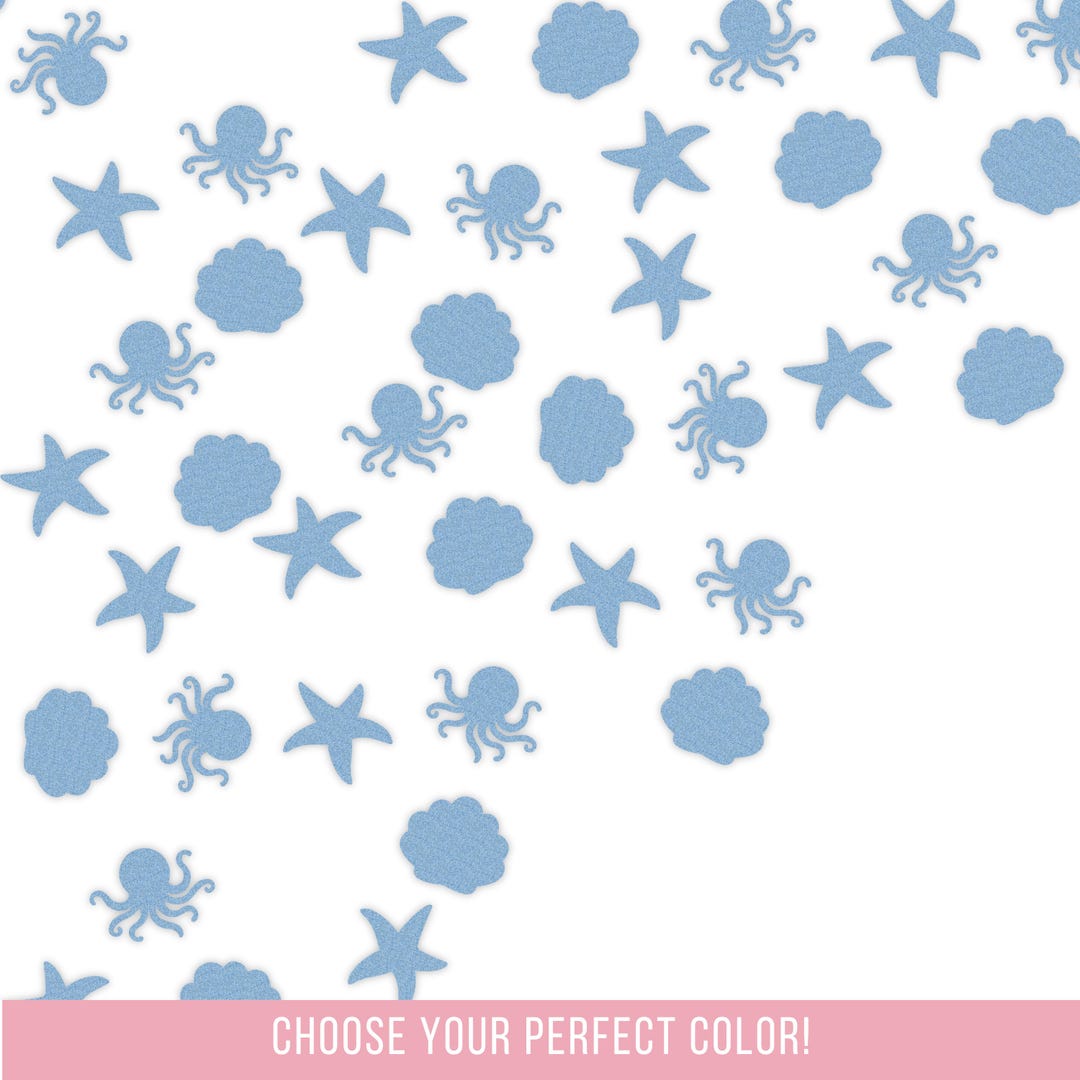 Under the Sea Confetti: Mermaid Party Decorations, Ocean Animals, Baby ...
