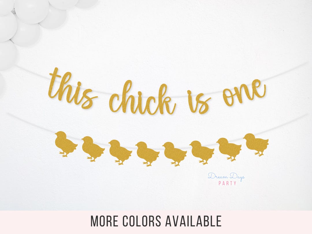 This Chick is One Banner: Farm Animal First Birthday Decorations | 1st ...