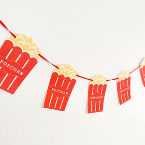 Movie Birthday Banner Popcorn Banner Movie Night Decoration - Etsy