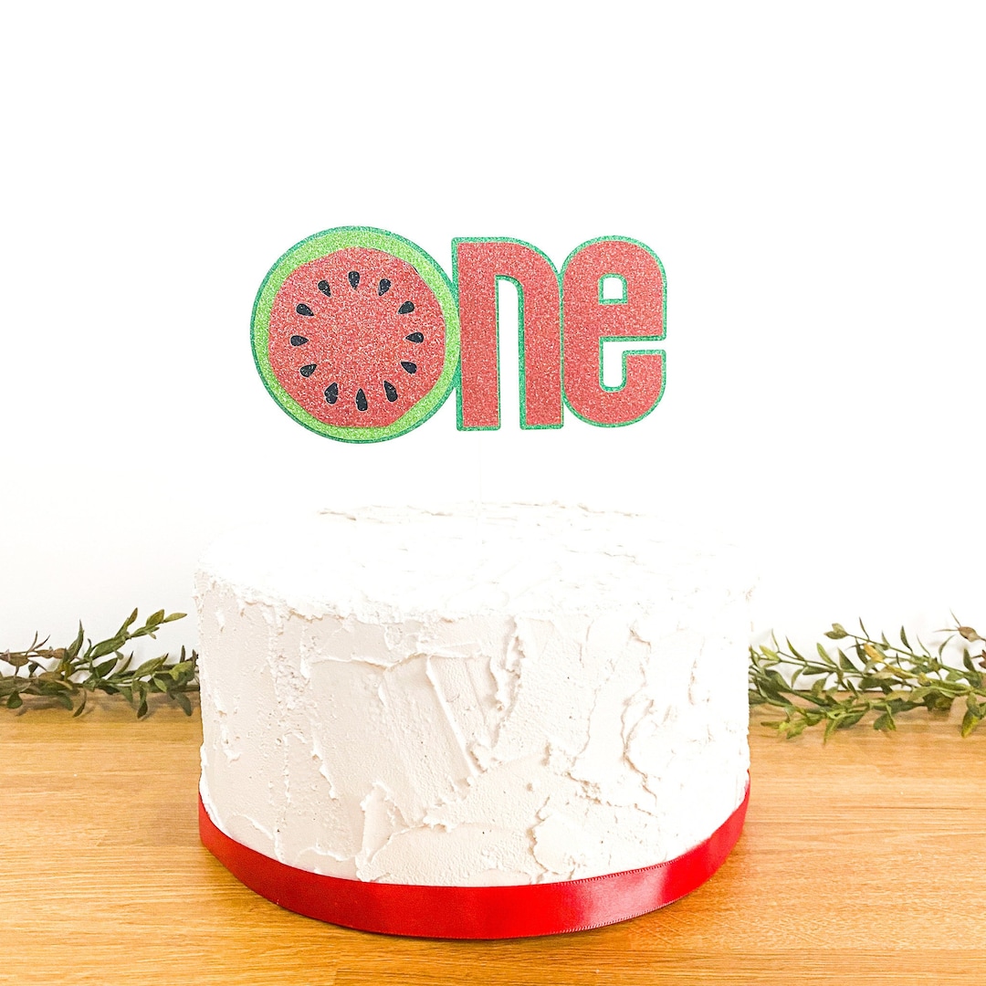 Watermelon Cake Topper One in a Melon Cake Topper 1st - Etsy