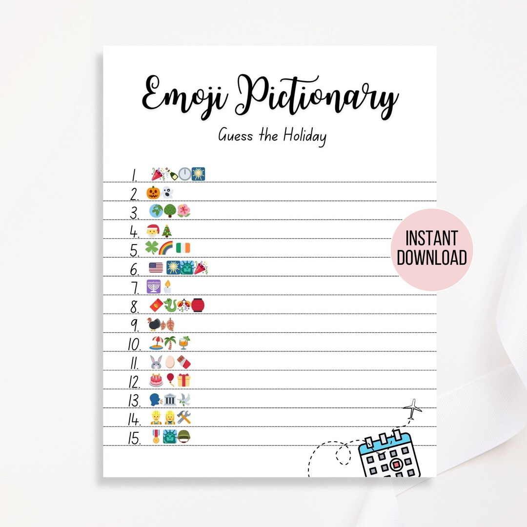 Holiday Emoji Pictionary Game - Perfect Christmas Party Activity ...