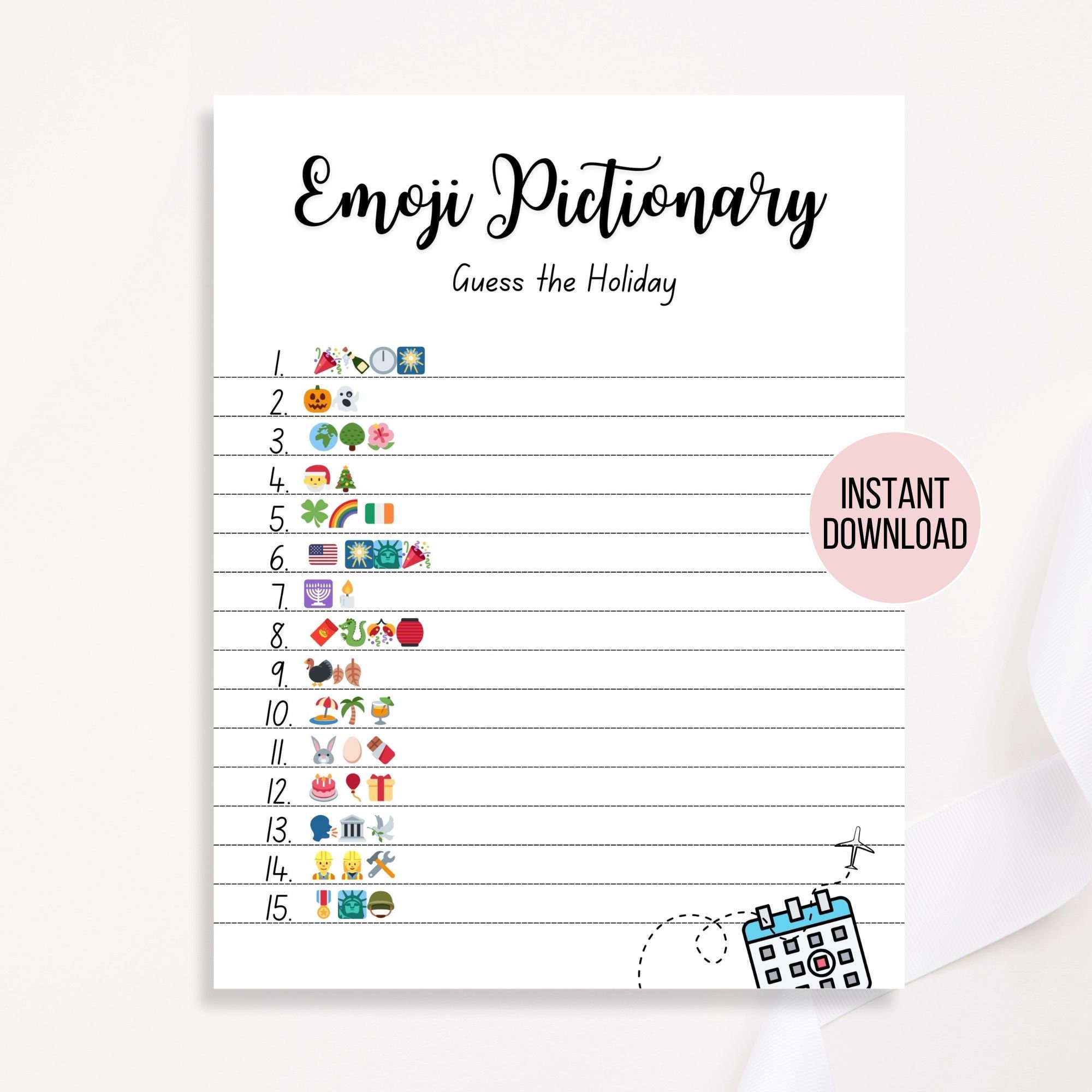 Holiday Emoji Pictionary Game - Perfect Christmas Party Activity ...