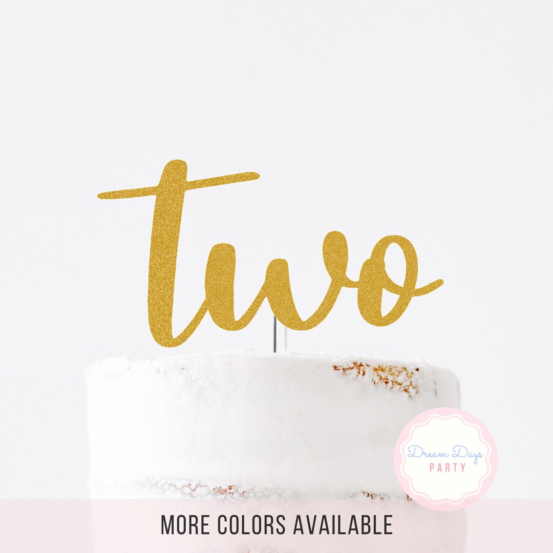 Two Cake Topper: 2nd Birthday Party Decoration, Cake Smash - Etsy