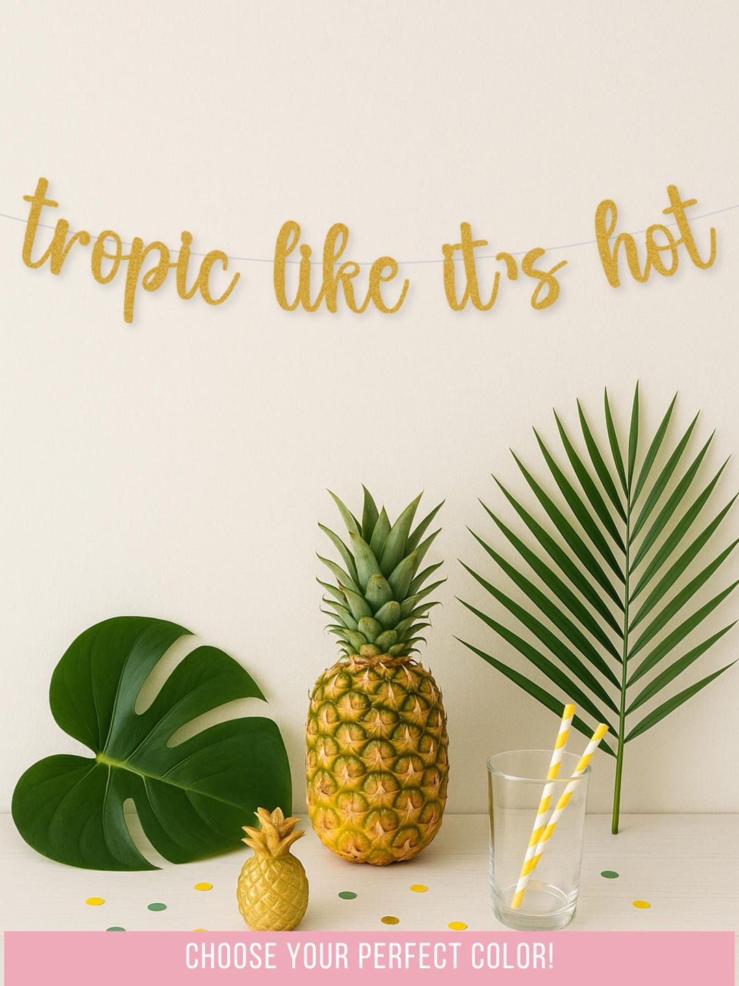 Tropic Like It's Hot Banner: Tropical Bachelorette Party Decor | Beach ...