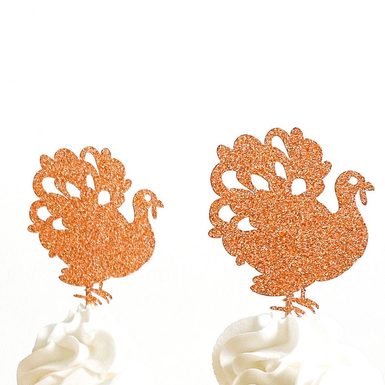 Turkey Cupcake Topper Thanksgiving Topper Turkey Decoration - Etsy