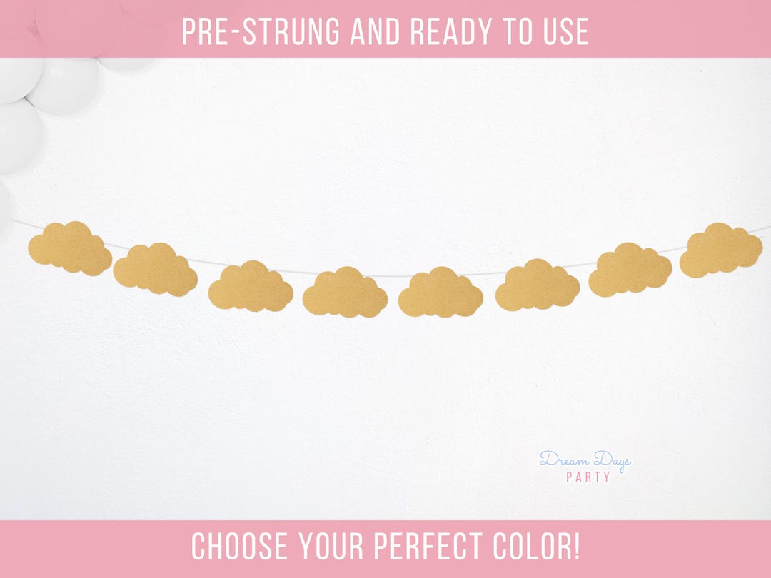 Cloud Garland for Baby Shower, Kids Room – Nursery Banner Decor, First ...