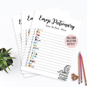 Fun Movie Emoji Pictionary Game - Guess the Book Printable Family ...