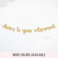 Happy Retirement Cursive Banner / Retirement Script Party Sign ...