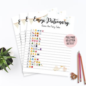 Printable Baby Books Emoji Pictionary Game - Fun Baby Shower Activity ...