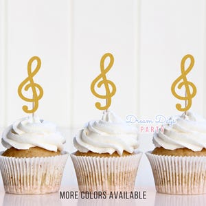 Treble Clef Music Note Cupcake Toppers – Perfect for Music-themed ...