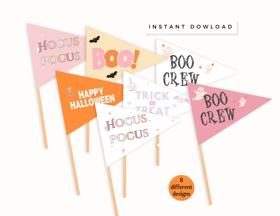 DIY Halloween Basket Pennant Flag Instant Download - Printable ...