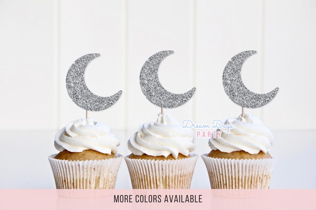 Moon Cupcake Topper: Baby Shower, Birthday Decor, to the Moon and Back ...